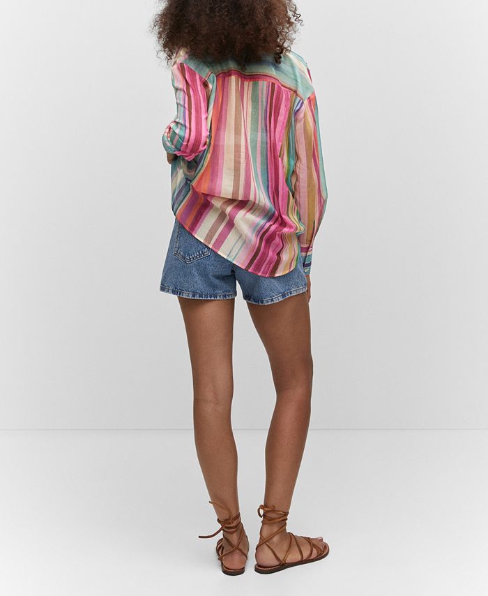 MANGO Women's Multi-Color Striped Shirt - Macy's