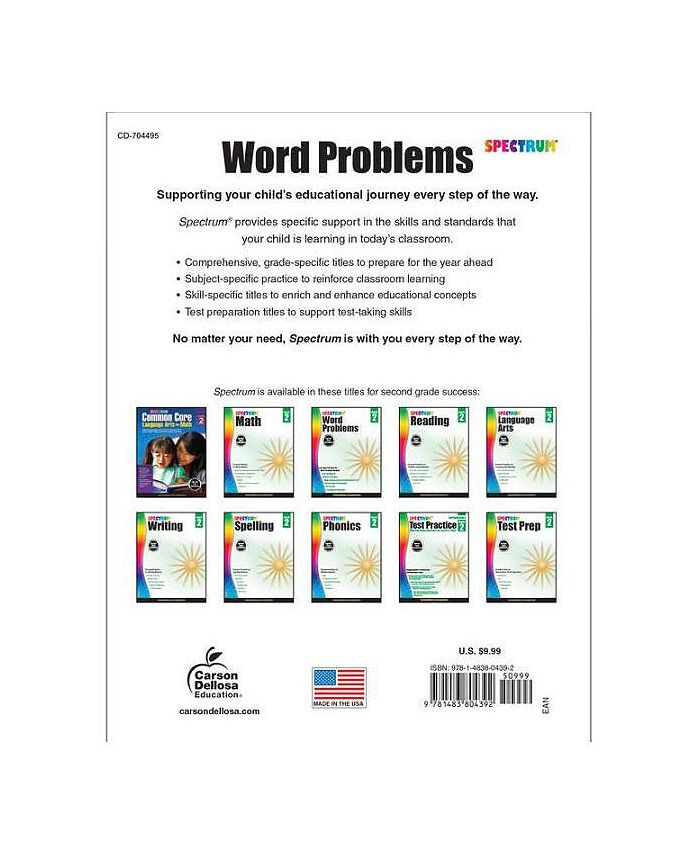 Barnes & Noble Spectrum Word Problems, Grade 2 by Spectrum Compiler ...