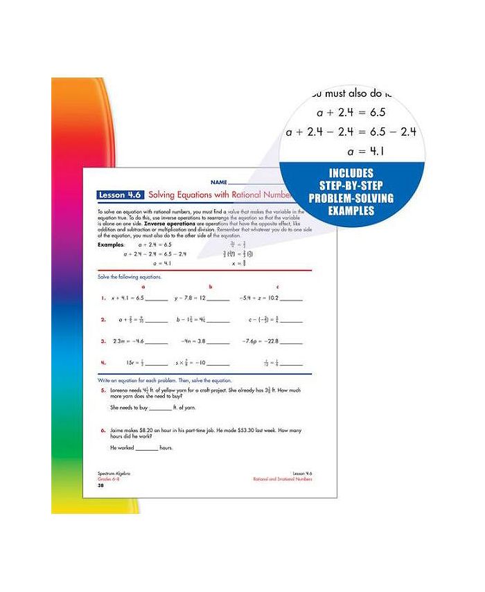 Barnes & Noble Spectrum Algebra, Grades 6-8 by Spectrum Compiler - Macy's