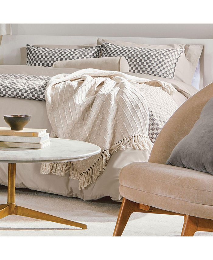 Nate Home by Nate Berkus Textured Cotton Throw Blanket 50x60 - Macy's