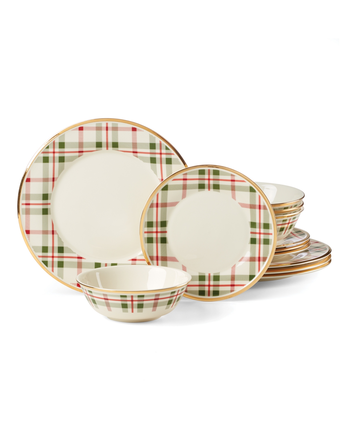 Click here for Lenox Holiday Plaid 12-Piece Dinnerware Set  Servi... prices