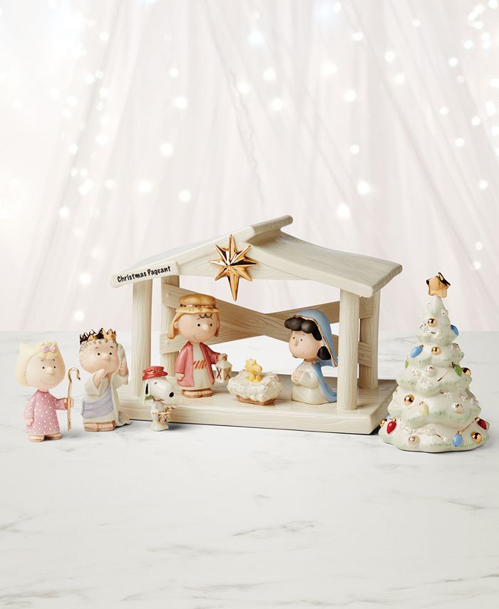 Lenox Peanuts The Christmas Pageant and Creche 8 Piece Set - Macy's
