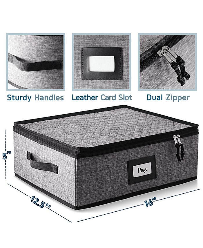 StorageBUd Hard Shell Cup & Mug Storage Case for - Holds 12 Glasses ...
