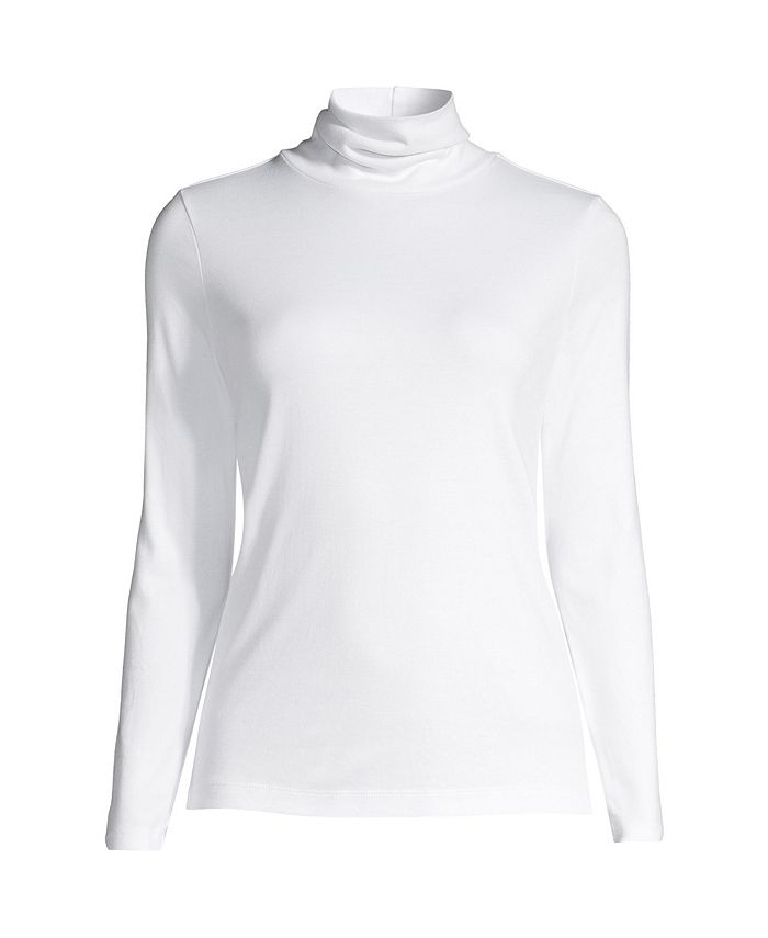 Lands End Womens Tall Supima Cotton Long Sleeve Turtleneck Top Macys