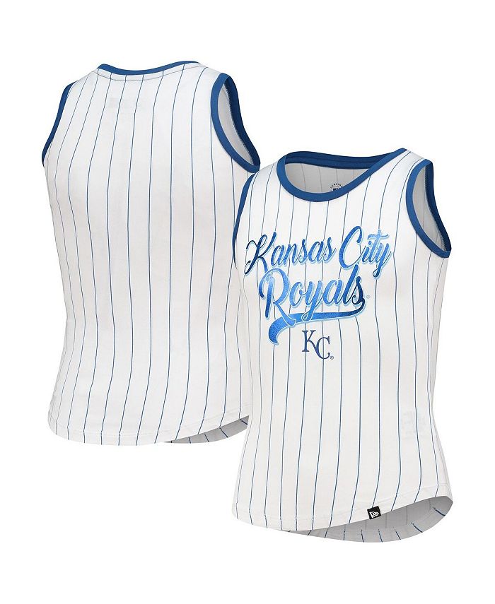 New Era Big Girls White, Royal Kansas City Royals Pinstripe Tank Top ...