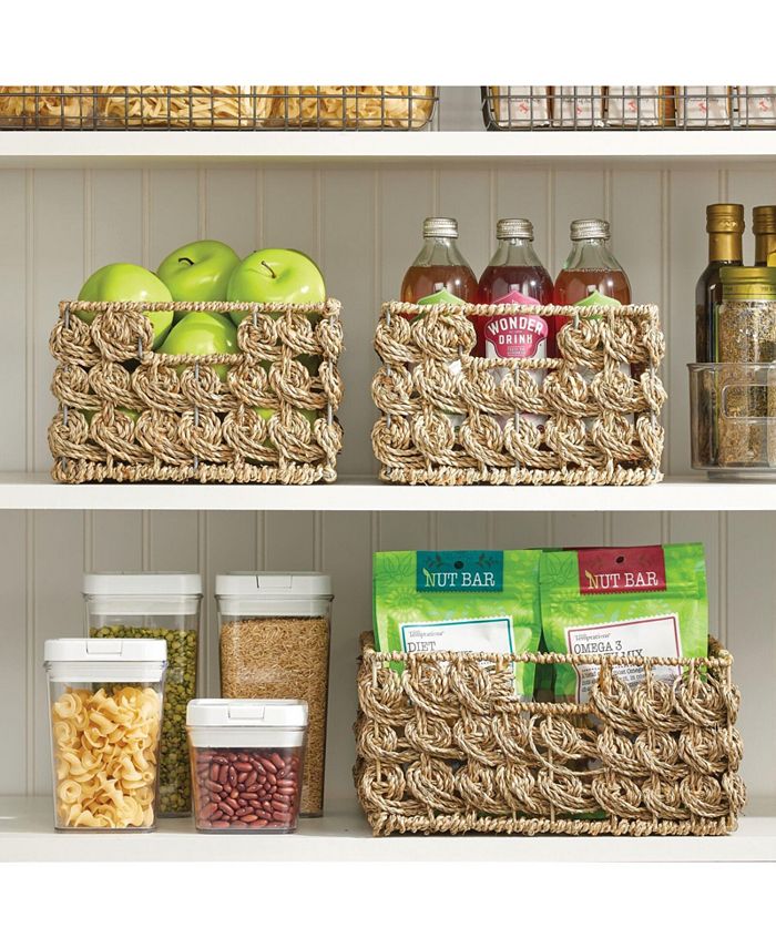 mDesign Woven Seagrass Kitchen Pantry Storage Basket, 6 Pack - Macy's
