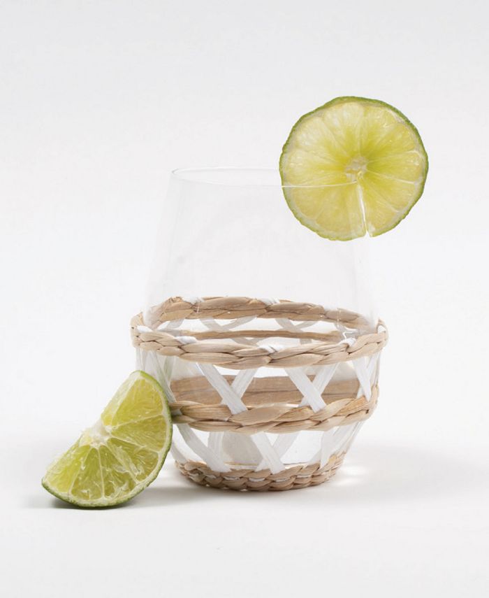 8 Oak Lane Glass Stemless Wine, 4 Piece Set - Macy's