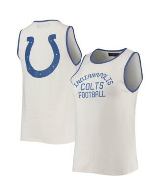Women's Junk Food White, Royal Indianapolis Colts Throwback Pop Binding ...