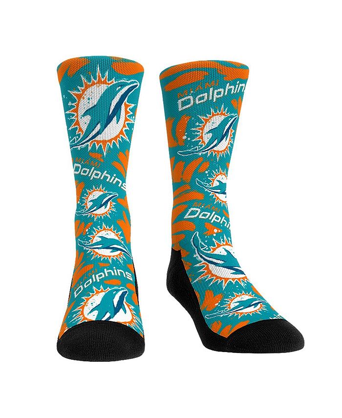 Rock 'Em Men's and Women's Socks Miami Dolphins Allover Logo and Paint ...
