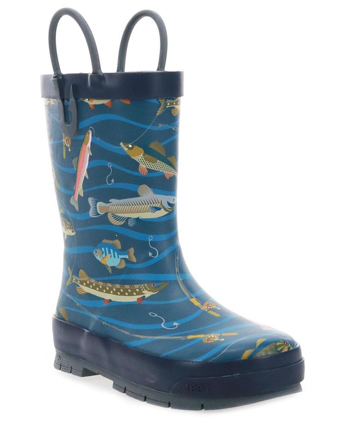 Western Chief Toddler Little Boy's and Big Boy's Gone Fish N Rain Boot ...