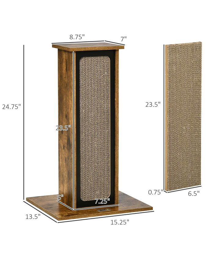 PawHut Cat Scratching Post with Corrugated Paper and Sisal Scratch ...