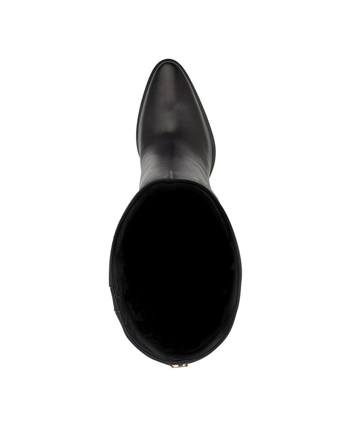 GUESS Women's Lannie Block Heel Almond Toe Tall Dress Boots - Macy's