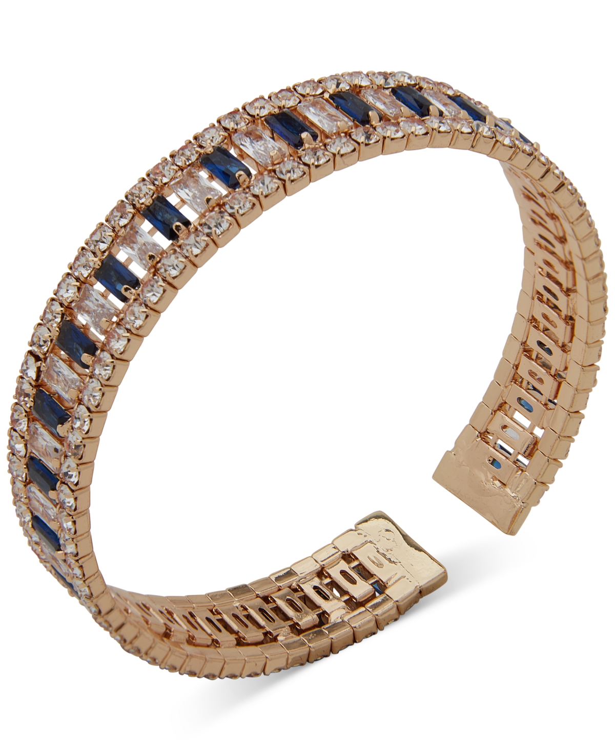 Click here for Anne Klein Gold-Tone Blue Baguette Stone Cuff Brac... prices