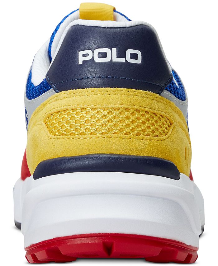 Polo Ralph Lauren Men's Colorblocked Lace-Up Running Sneakers - Macy's