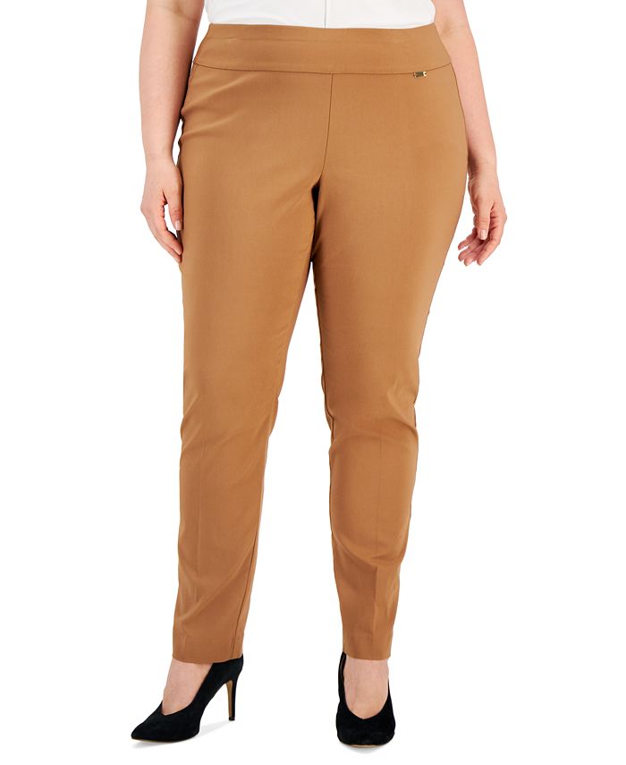 I.N.C. International Concepts Plus Size Bengaline Skinny Pants, Created ...