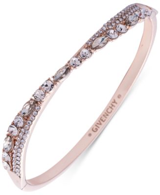 Givenchy Rose Gold-Tone Mixed Crystal Bangle Bracelet - Macy's