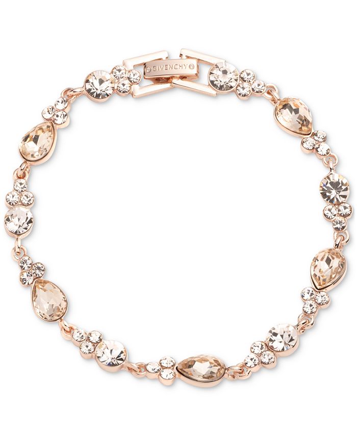 Givenchy Rose Gold-Tone Scattered Crystal Flex Bracelet - Macy's