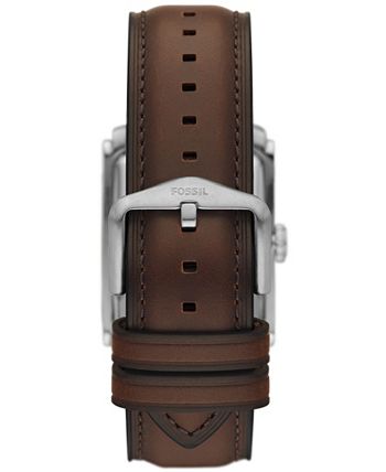 Fossil Men's Carraway Three-Hand Brown Leather Watch, 30mm - Macy's