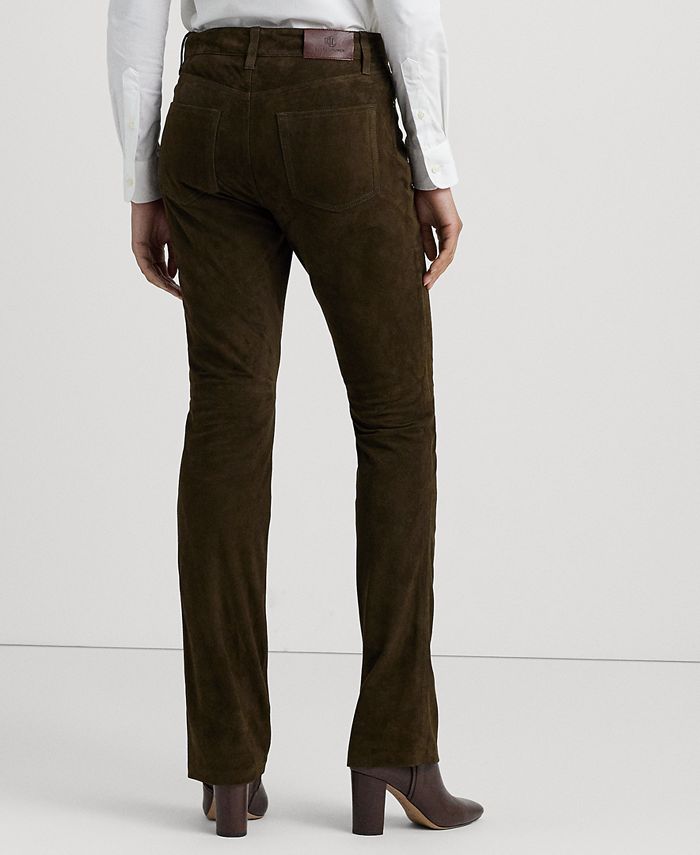 Lauren Ralph Lauren Women's Goat-Suede High-Rise Boot Jeans - Macy's