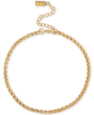 Classic Anti-Tarnish Wheat Chain Anklet - Macy's