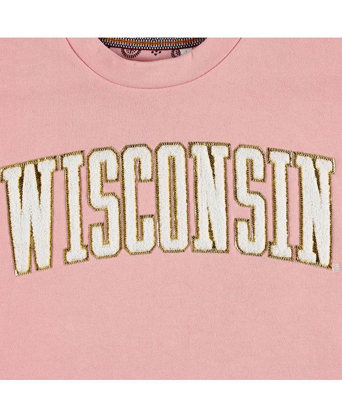 Pressbox Women's Pink Wisconsin Badgers La Jolla Fleece Pullover ...