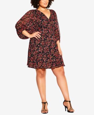City Chic Trendy Plus Size Pretty Jasmine Mini Dress - Macy's