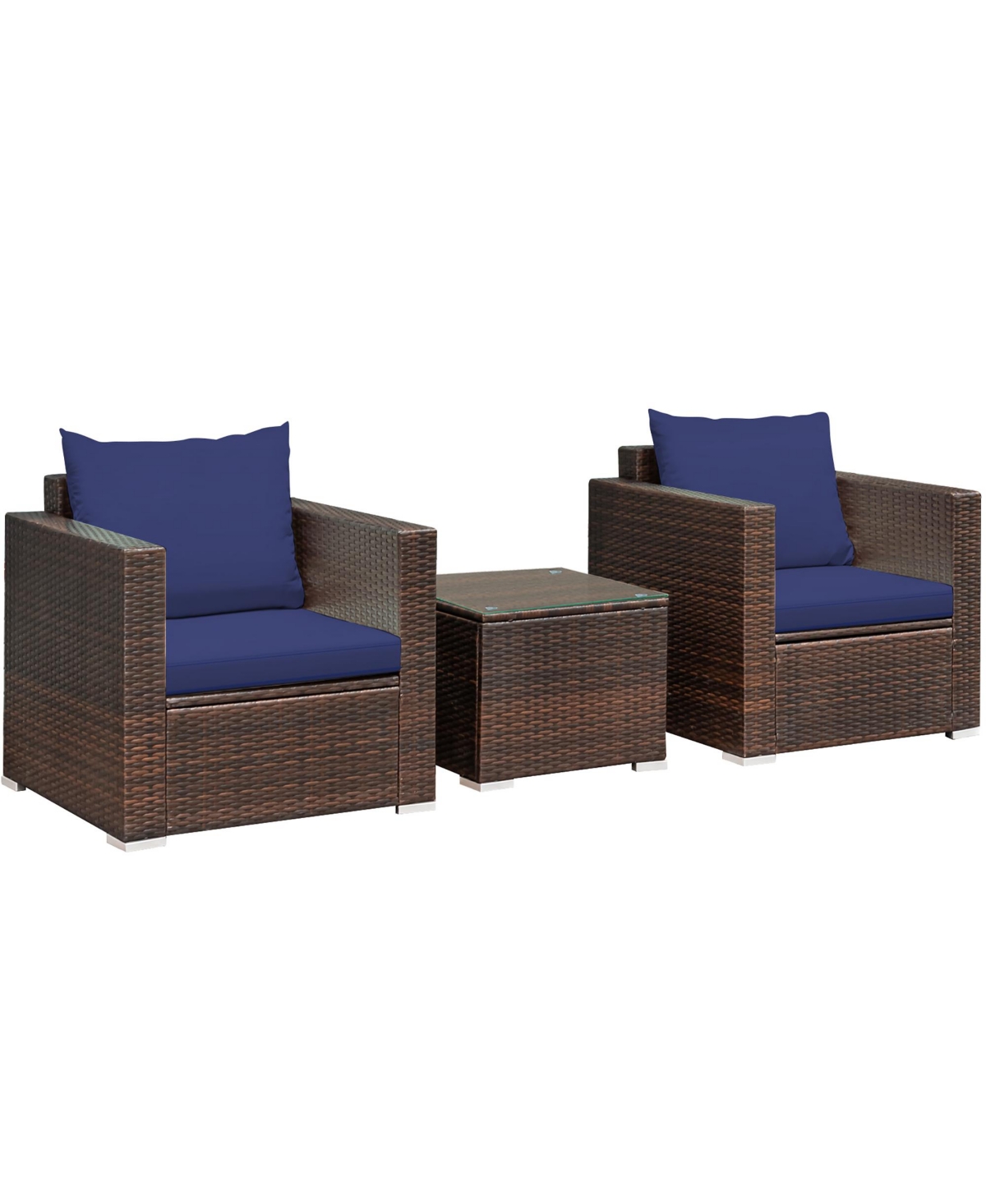 Click here for 3PCS Patio Rattan Furniture Set Conversation Sofa... prices