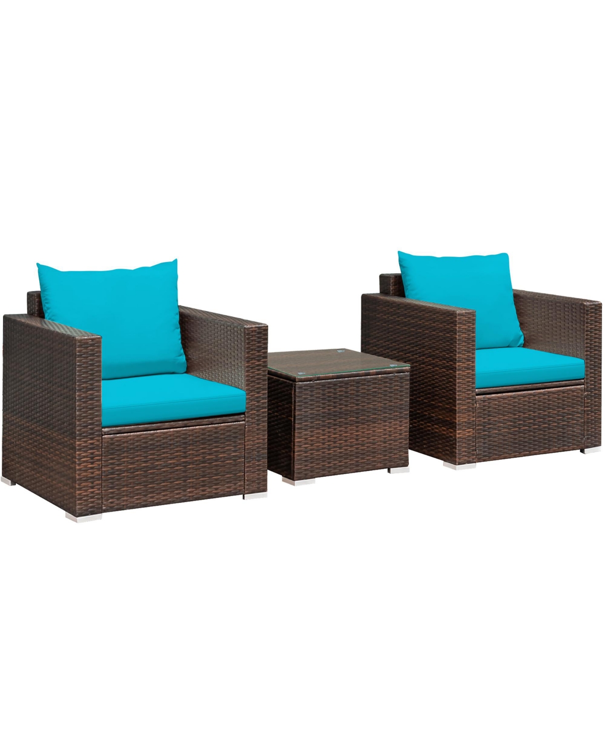 Click here for 3PCS Patio Rattan Furniture Set Conversation Sofa... prices