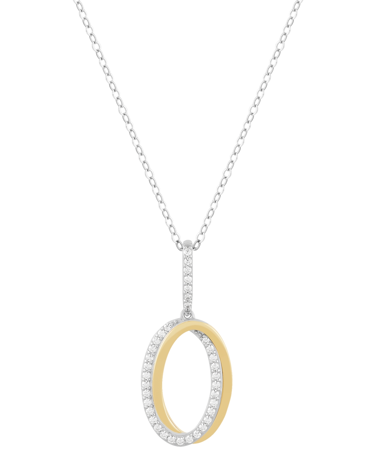 Click here for Diamond Interlocking Oval Pendant Necklace (1/4 ct... prices
