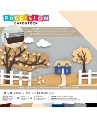 American Crafts Precision Cardstock Pack 80lb 12"X12" 60/Pkg-Neutral ...