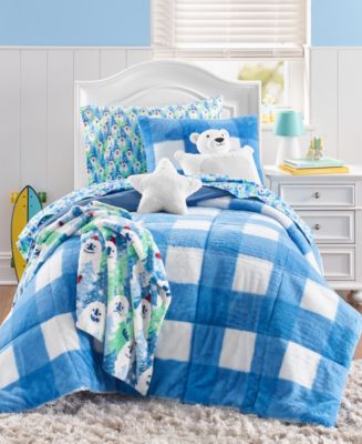 Charter Club Kids Oversized Plaid 3-Pc. Comforter Set, Full/Queen ...