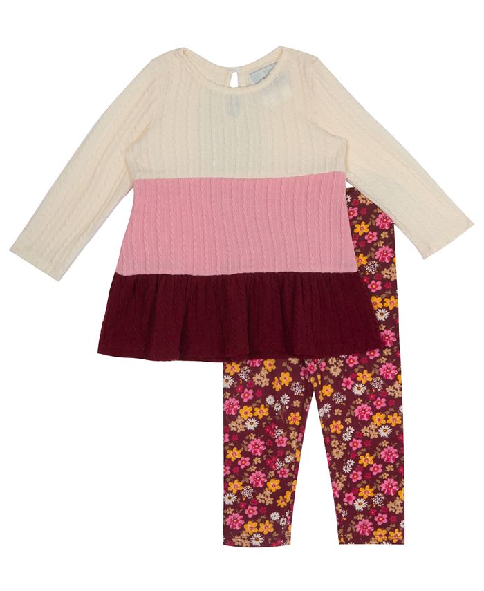 Rare Editions Baby Girls Top and Legging Outfit, 2 Piece Set - Macy's