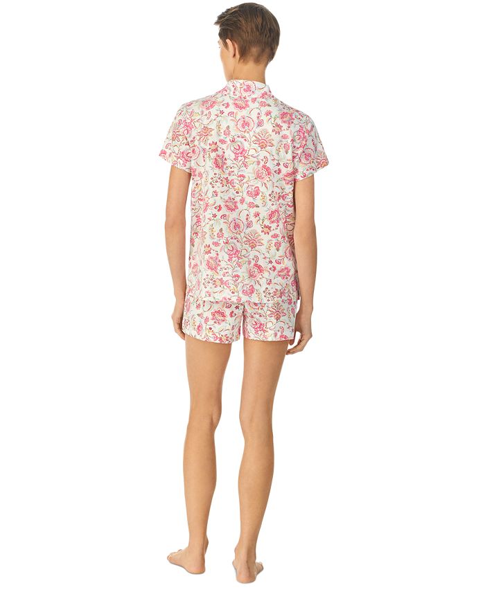 Lauren Ralph Lauren Women's 2-Pc. Notched-Collar Shortie Pajamas Set ...