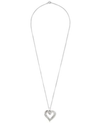 Diamond Heart Pendant 18 Necklace 1 2 ct. t.w. in 10k White Yellow or Rose Gold