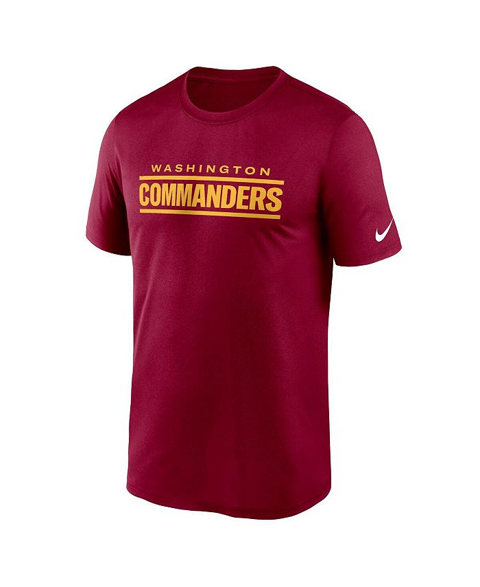 Nike Men's Burgundy Washington Commanders Legend Wordmark Performance T ...