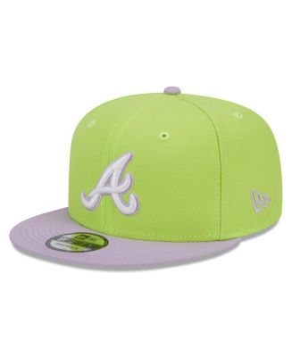 Men's New Era Neon Green, Purple Atlanta Braves Spring Basic Two-Tone ...