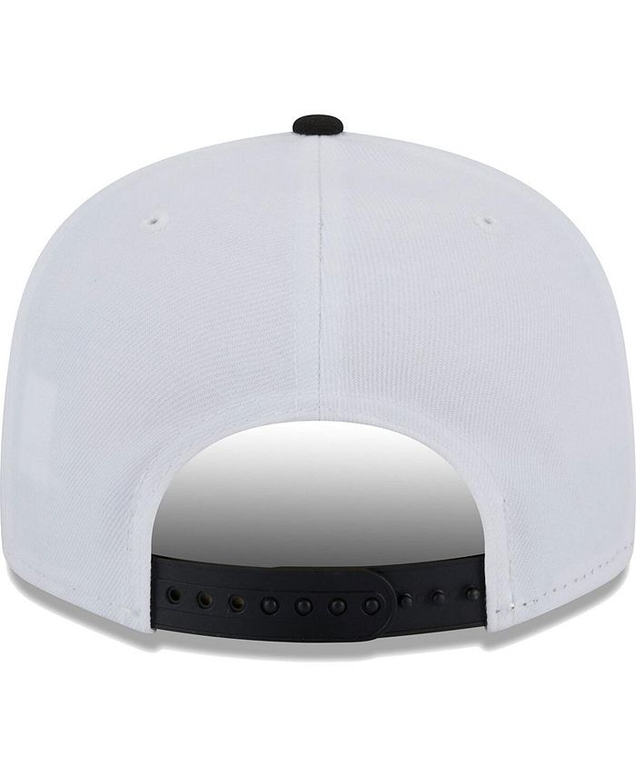 New Era Men's White, Black Miami Heat Crest Stack 9FIFTY Snapback Hat ...
