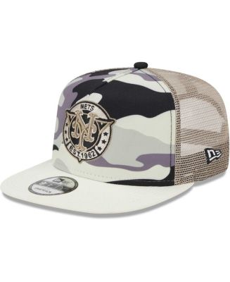 Men's New Era White New York Mets Chrome Camo A-Frame 9FIFTY Trucker ...