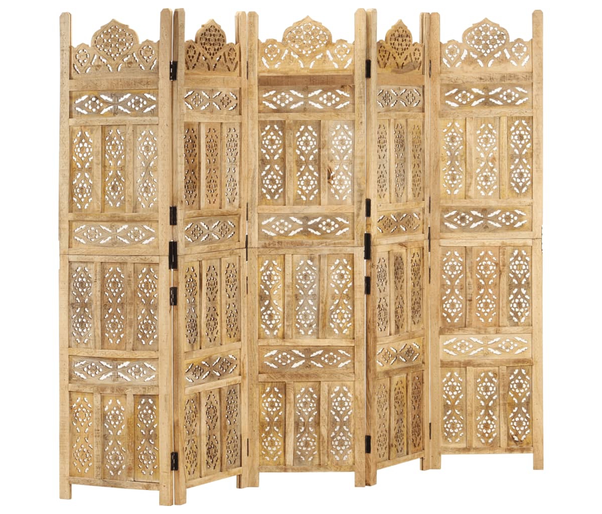 Click here for vidaXL Hand carved 5-Panel Room Divider 78.7x65 So... prices