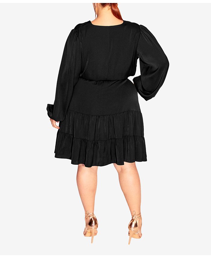 City Chic Trendy Plus Size Pretty Tier Knee Length Dress - Macy's