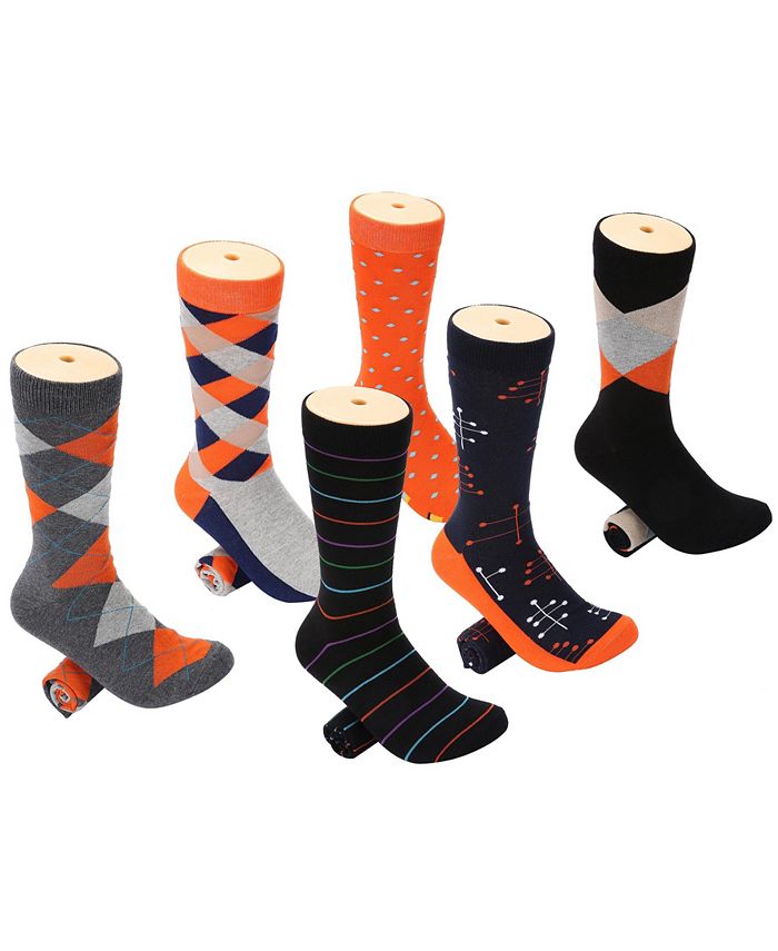 Mio Marino Men's Conventional Pattern Dress Socks 6 pack - Macy's