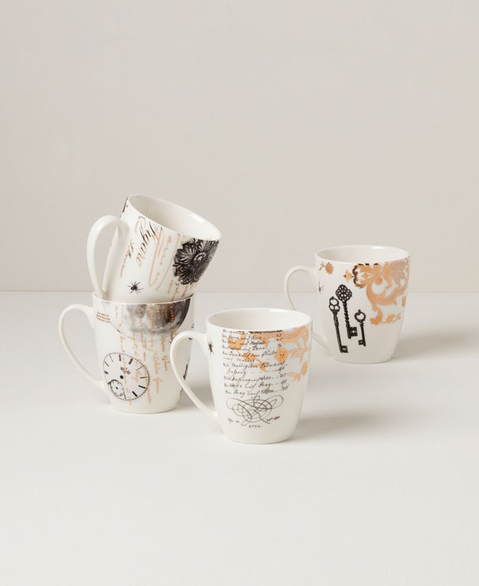 Lenox Vintage Gold Halloween Mugs, Set of 4 - Macy's
