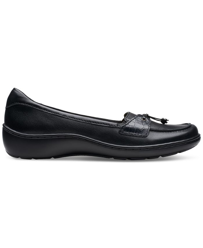 Clarks Women's Cora Haley Mixed-Texture Tie-Top Loafers - Macy's