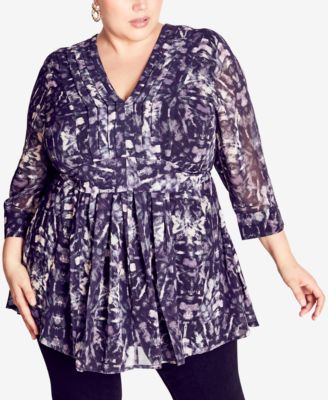 Avenue Plus Size Print Tunic Top - Macy's