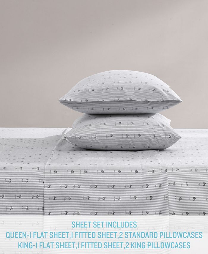 Tommy Bahama Home Kew Palms Cotton Percale 4 Piece Sheet Set, Queen ...