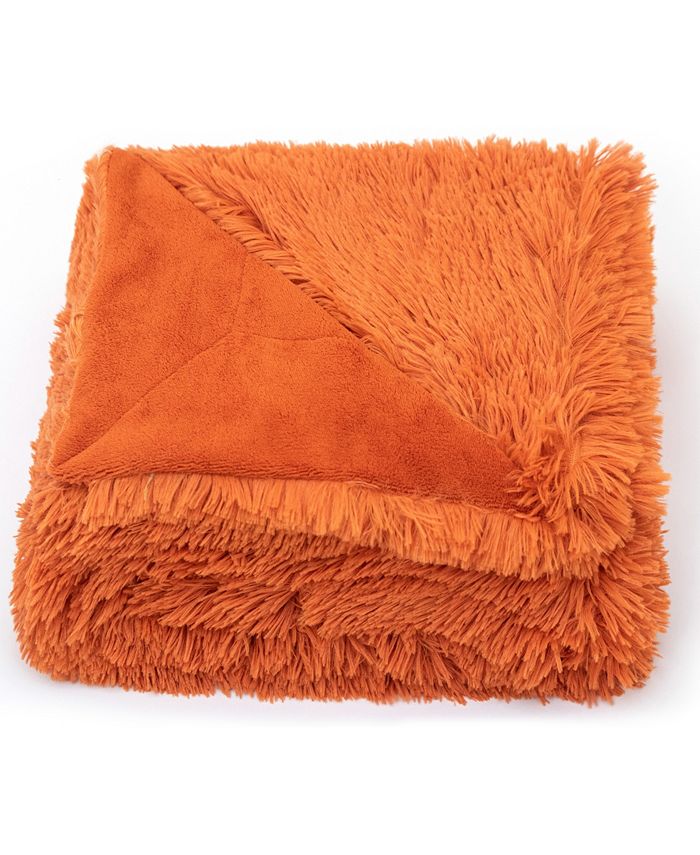 Cheer Collection Soft and Fuzzy Reversible Shaggy Throw, 60" x 70" - Macy's