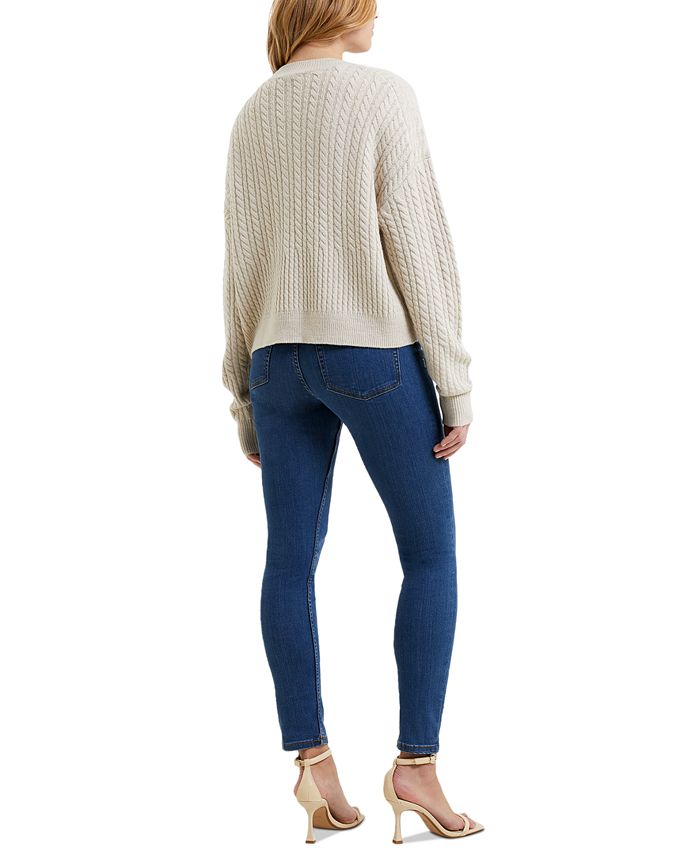 French Connection Women's Babysoft Cable-Knit V-Neck Sweater - Macy's
