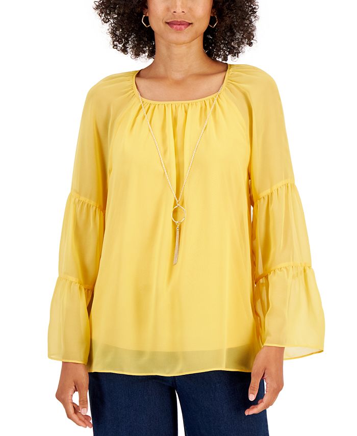 JM Collection Women's Solid Tiered Necklace Top, Created for Macy's ...