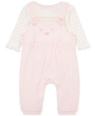 Little Me Baby Girls Charms Cotton Top and Overall, 2 Piece Set - Macy's