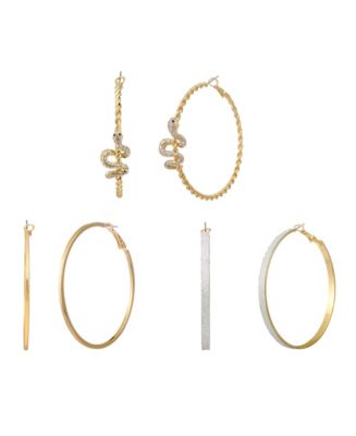 Aaliyah Trio Snake Hoop Earring Set - Macy's